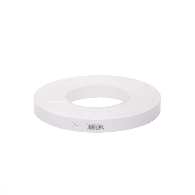 22mm Smooth White Melamine Pre-Glued Edging Tape Strip 50m - Sheet ...